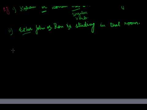 Verb Concord: Rules and definitions examples (Part - 1) Video Lecture - CAT