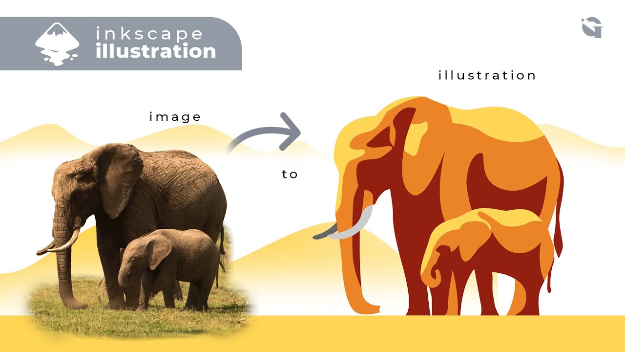 Inkscape |  elephant illustration |  inkscape vector