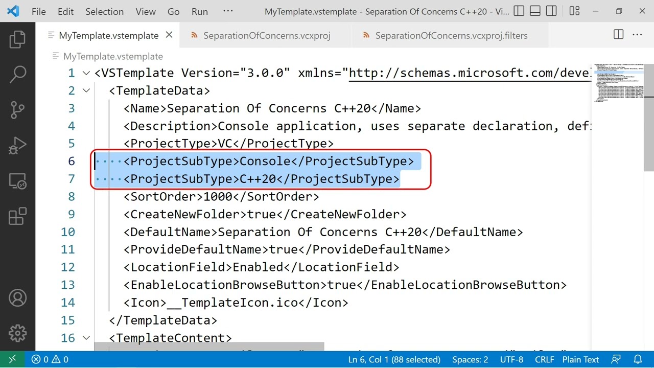 C++ Custom Project Template for Visual Studio 2022