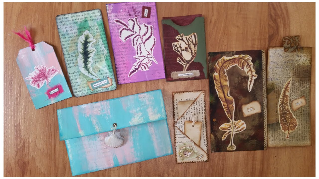 Algae Handmade Ephemera Pack for ocean, nature or mermaid themed journals | Mixed Media Ephemera