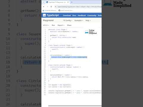 Abstract concept in typescript classes #javascript #shortsvideo #typescript #reels #shorts
