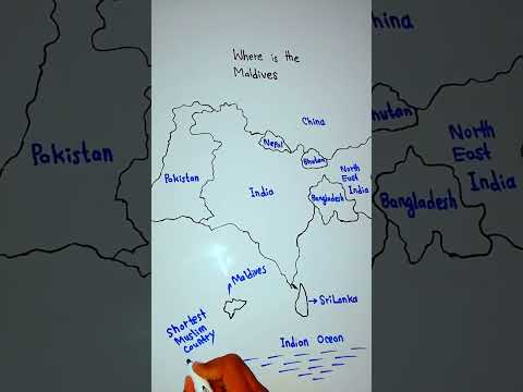 Where is Maldives State on the map of the World /How draw the map of Maldives Country/5min Knowledge