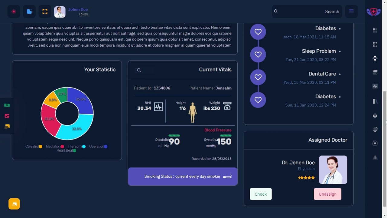 Hospital Dashboard Bootstrap Admin Templates with   RTL Theme