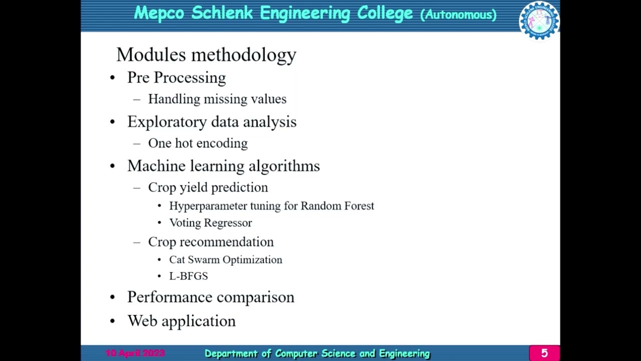 Crop yield forecasting using machine learning techniques