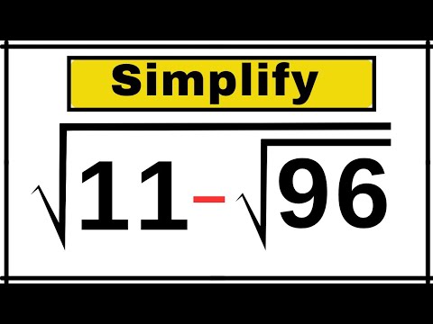 USA Math | A Very Nice Square Root Algebra Simplification Problem ||√11–(√96)