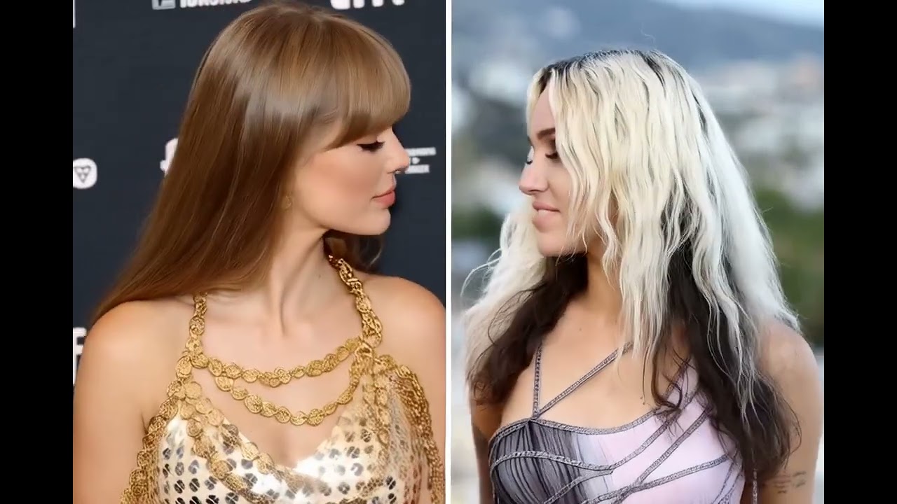 Taylor Swift and Miley Cyrus lesbian kiss