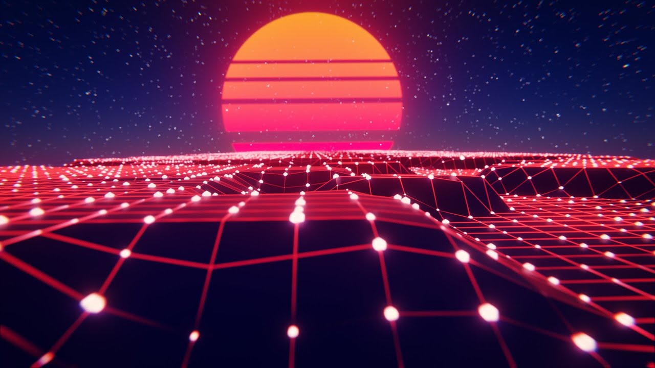 Synthwave Environment Animation Loop - Geometry Nodes (Blender Tutorial)