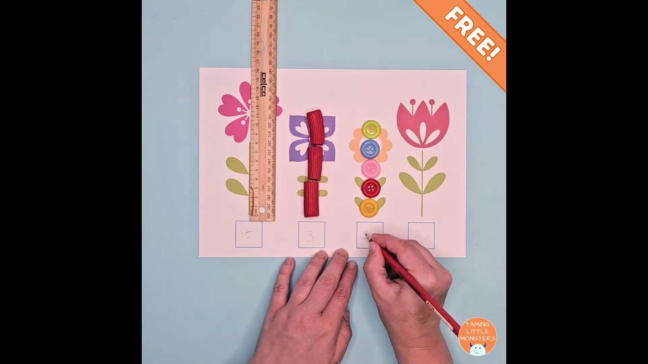 Free Printable Measuring Flowers Activity - Preschool Math