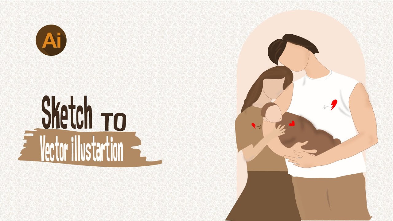 COUPLE VECTOR PROTRAIT IN ADOBE ILLUSTRATOR | VECTOR ILLUSTRATOR | Speed art