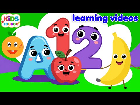 🎶 Learning Educational Videos For Toddlers 3 Years Old | ABC and 123 Learning Videos 🌈 | A for Apple