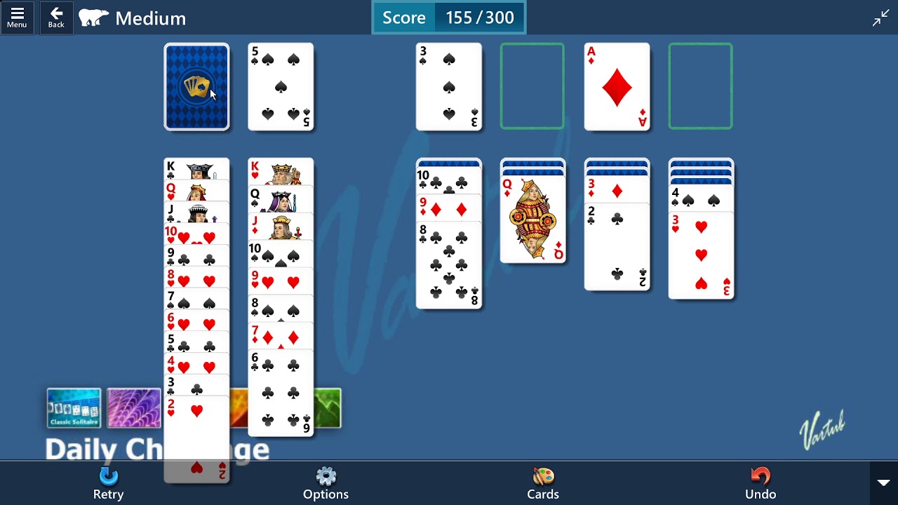 Microsoft Solitaire Collection - Klondike [Medium] | December 5th 2020: Earn a Score of 300