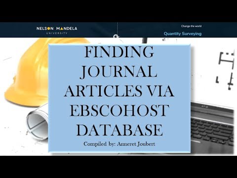 Finding Journal Articles via EbscoHost