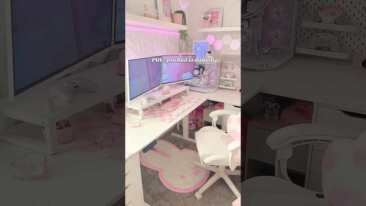 cute gaming and vanity setup ⋅˚₊‧ ୨୧ ‧₊˚ ⋅
