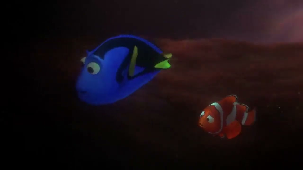 Marlin and Dory inside the whale scene (Finding Nemo 2003)