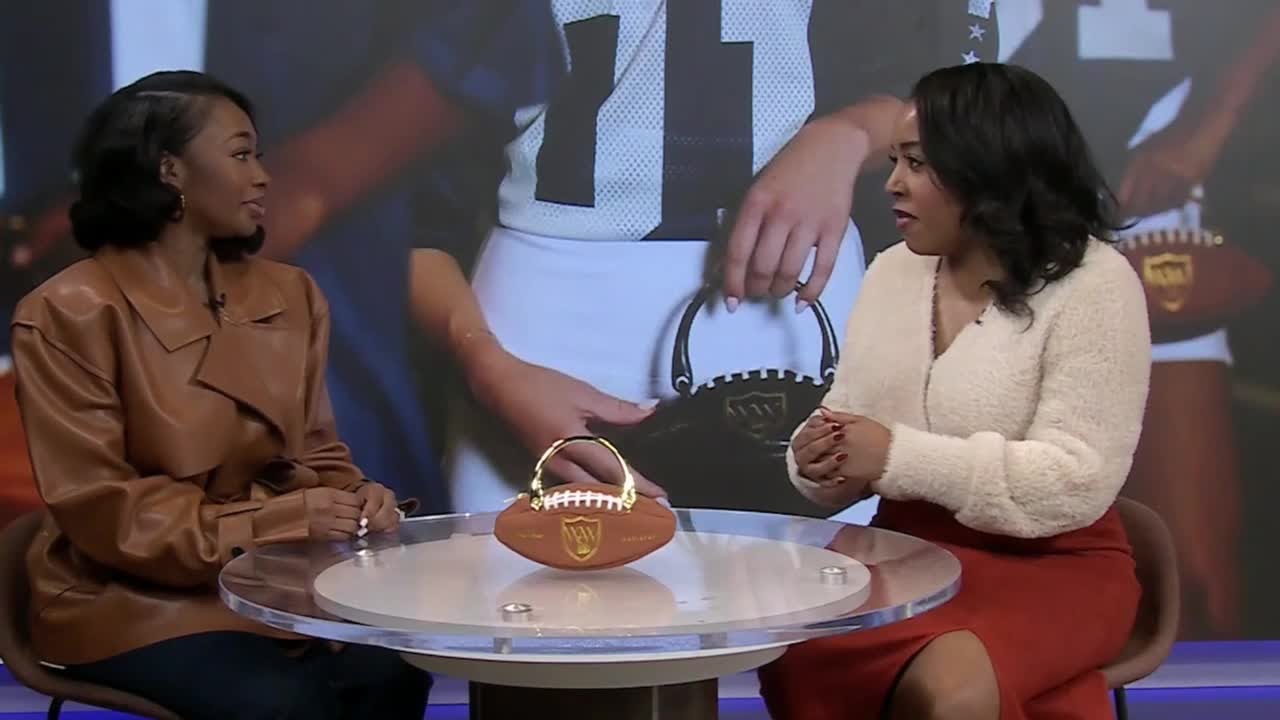Kayla Jones, wife of Bronco D.J. Jones, creates line of football inspired purses