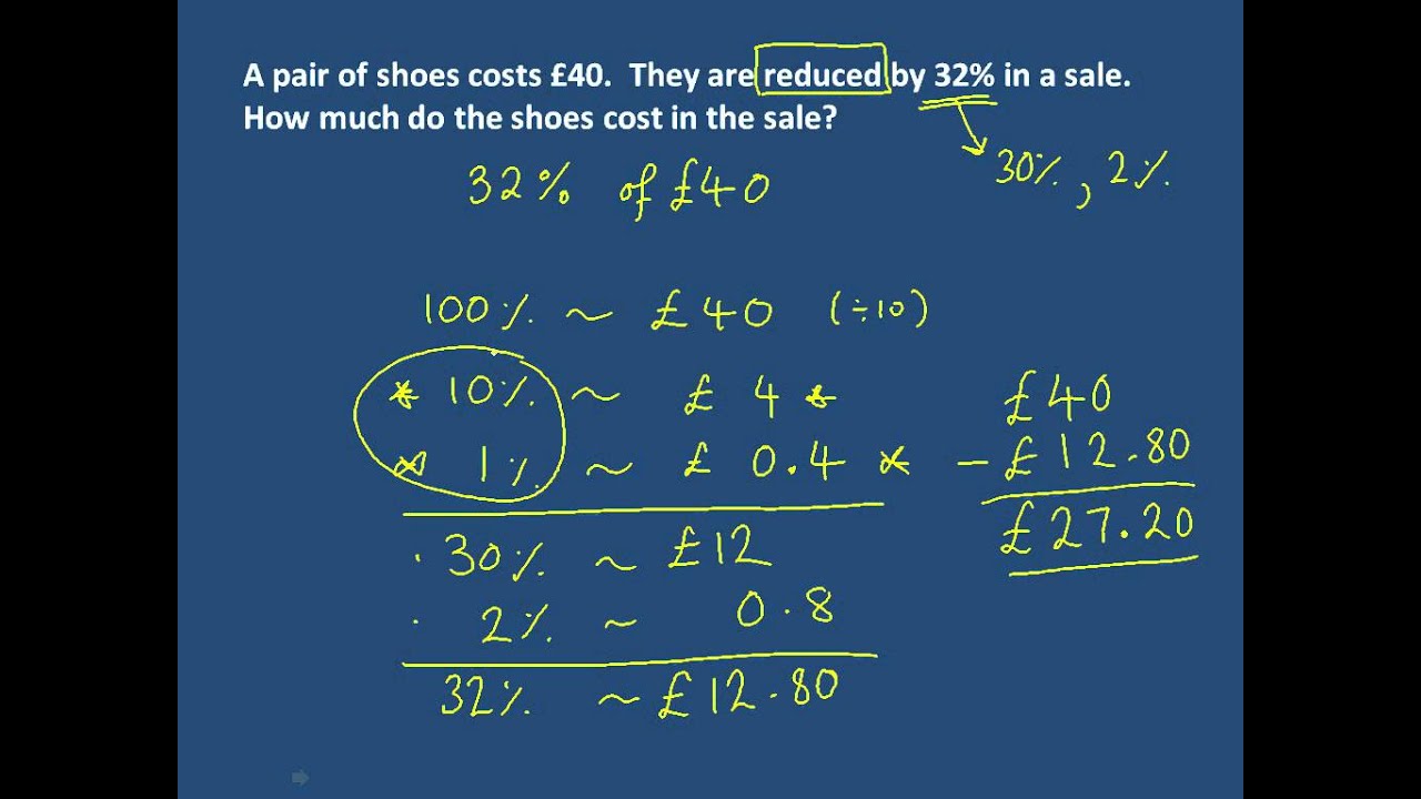 Finding Percentages Mathscast
