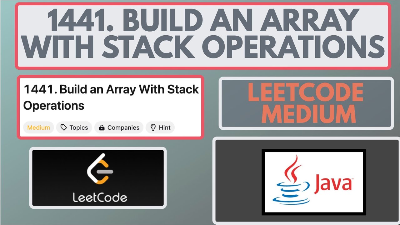Leetcode | 1441. Build an Array with Stack Operations | Medium | Java Solution