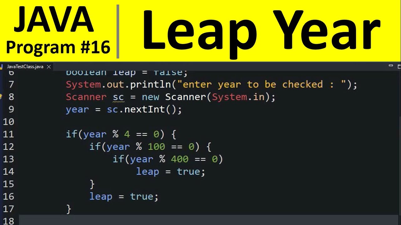 Java Program #16 - Check Leap Year in Java