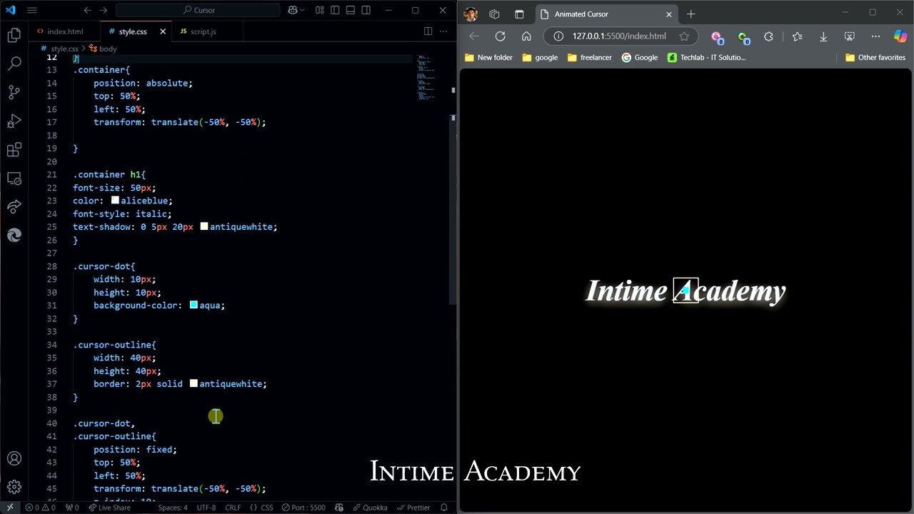 Animated Cursor with HTML, CSS, and JavaScript | Step-by-Step Tutorial