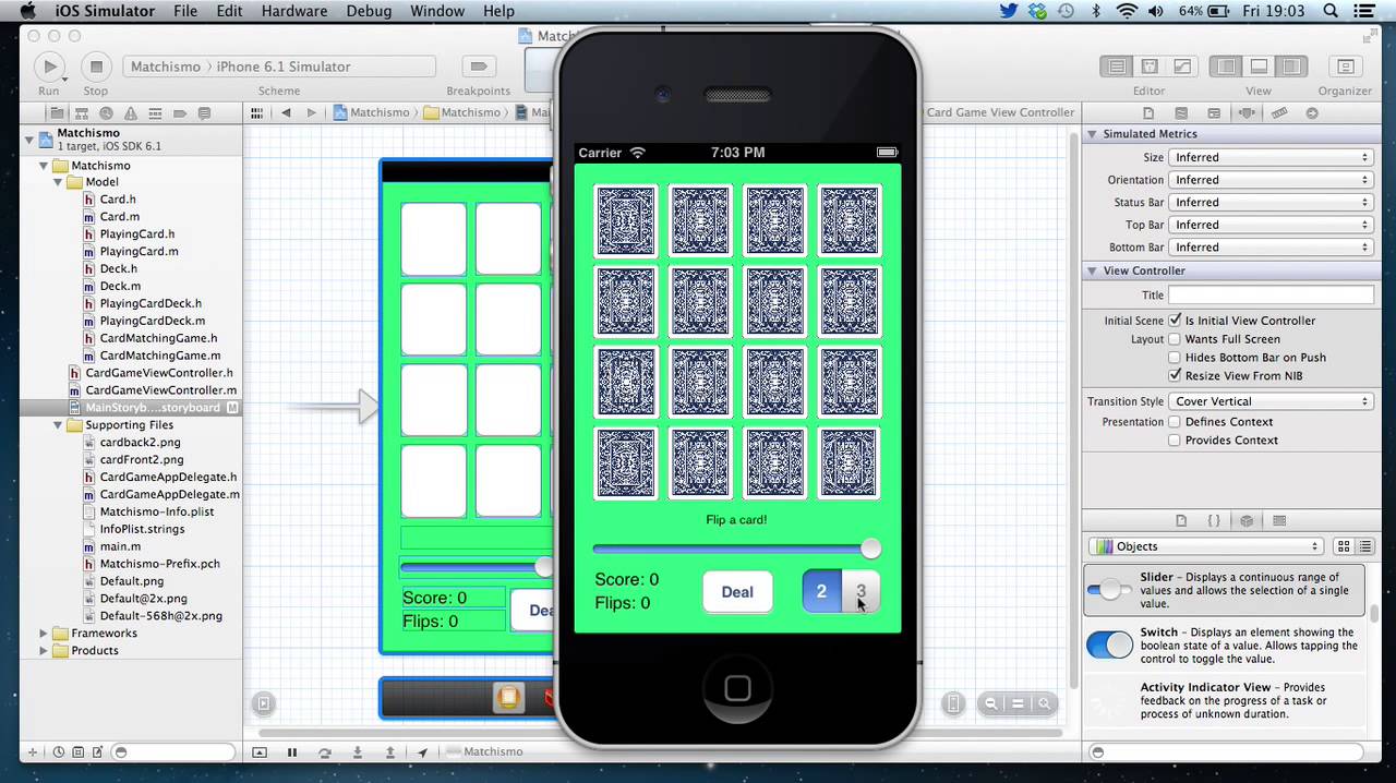 CS193P - Matchismo Assignment 1