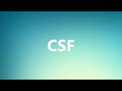 CSF - Medical Definition and Pronunciation