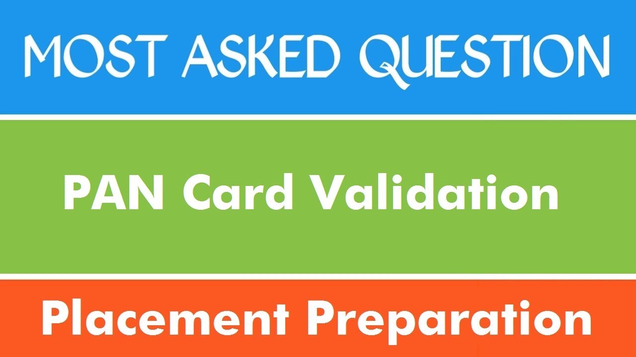 PAN Card Number Validation | Problem - 4 | C | Java | Python | The Coding Bytes