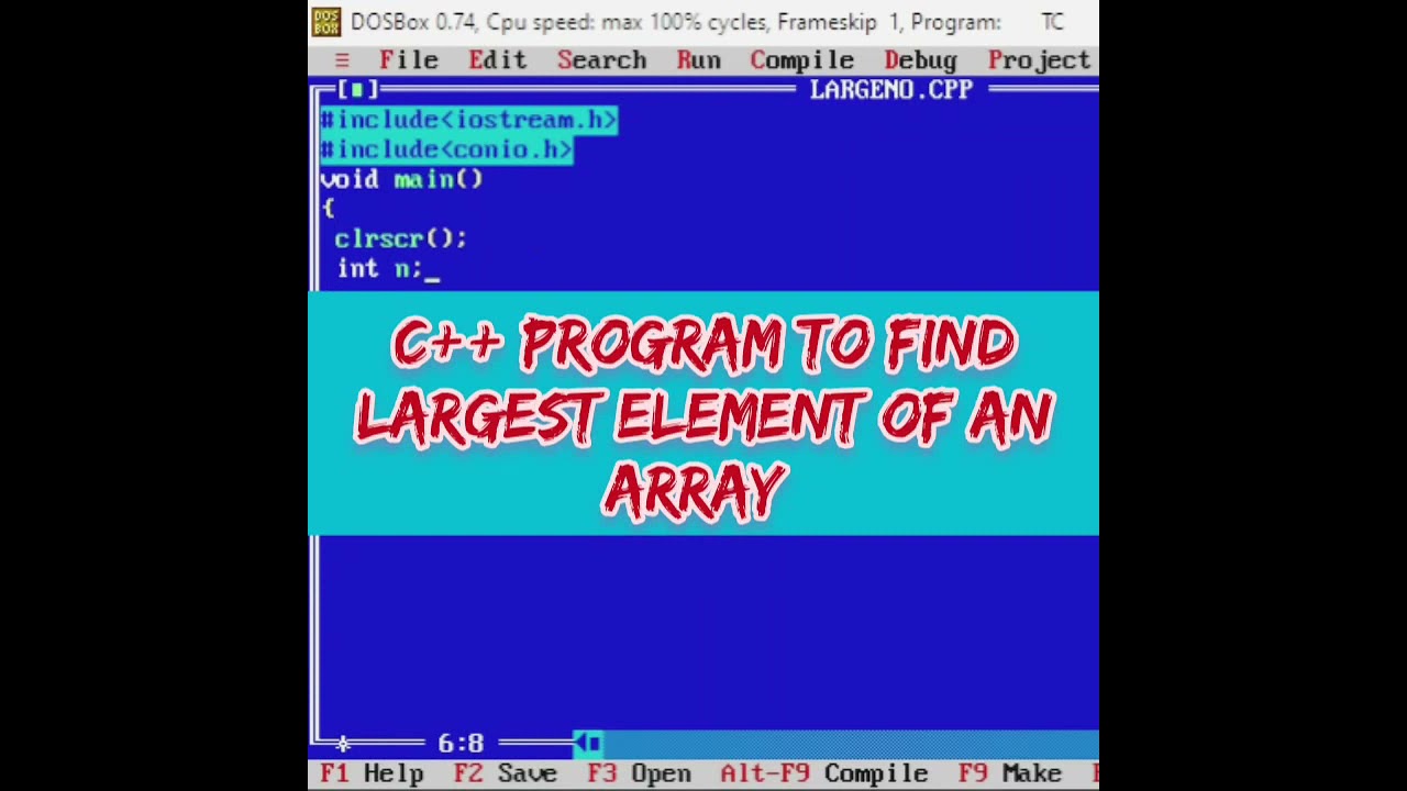 C++ Program to Find Largest Element Of an Array | C++ | #Shorts