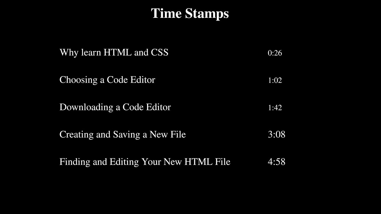 HTML: Getting Started in an Editor