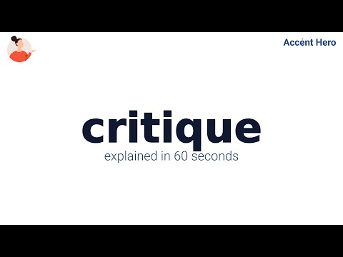 CRITIQUE - Meaning and Pronunciation