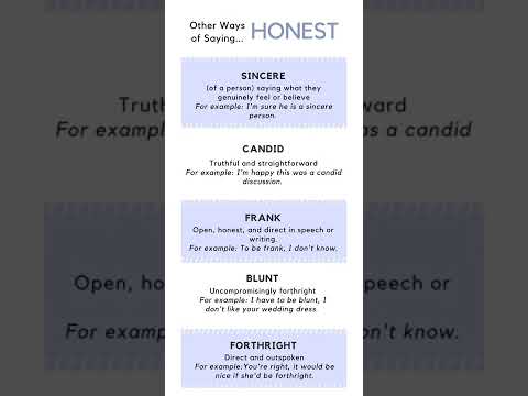 Are you honest🤨 | Other ways of saying honest |