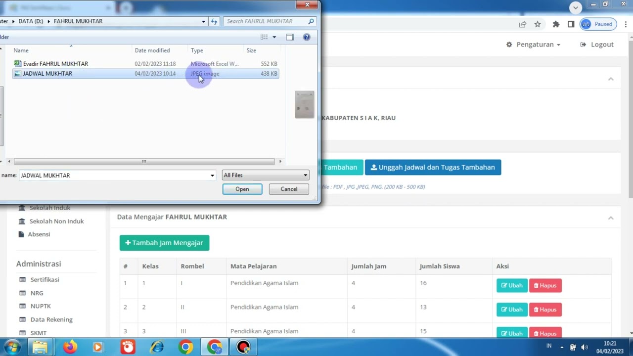 CARA UPLOAD JADWAL MENGAJAR DI SIAGA PENDIS 2023