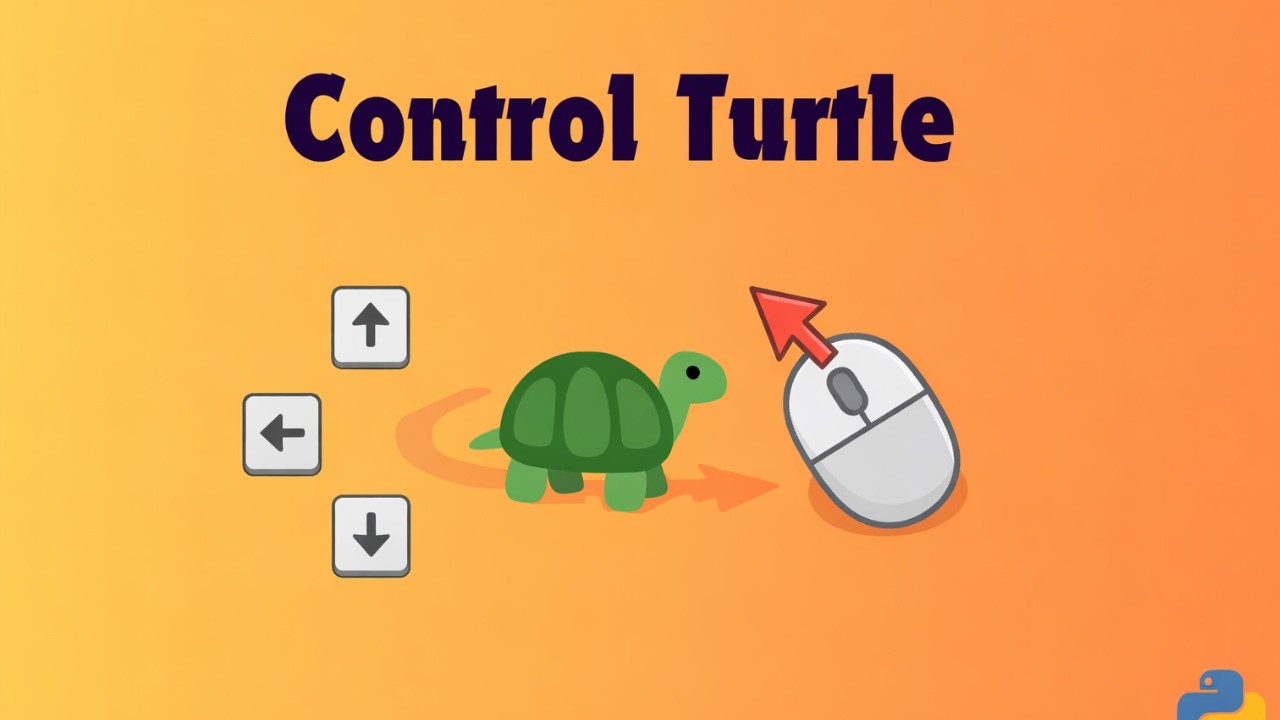 Easy Python Turtle  |Keyboard & Mouse Event Controls | Learn Python Visually