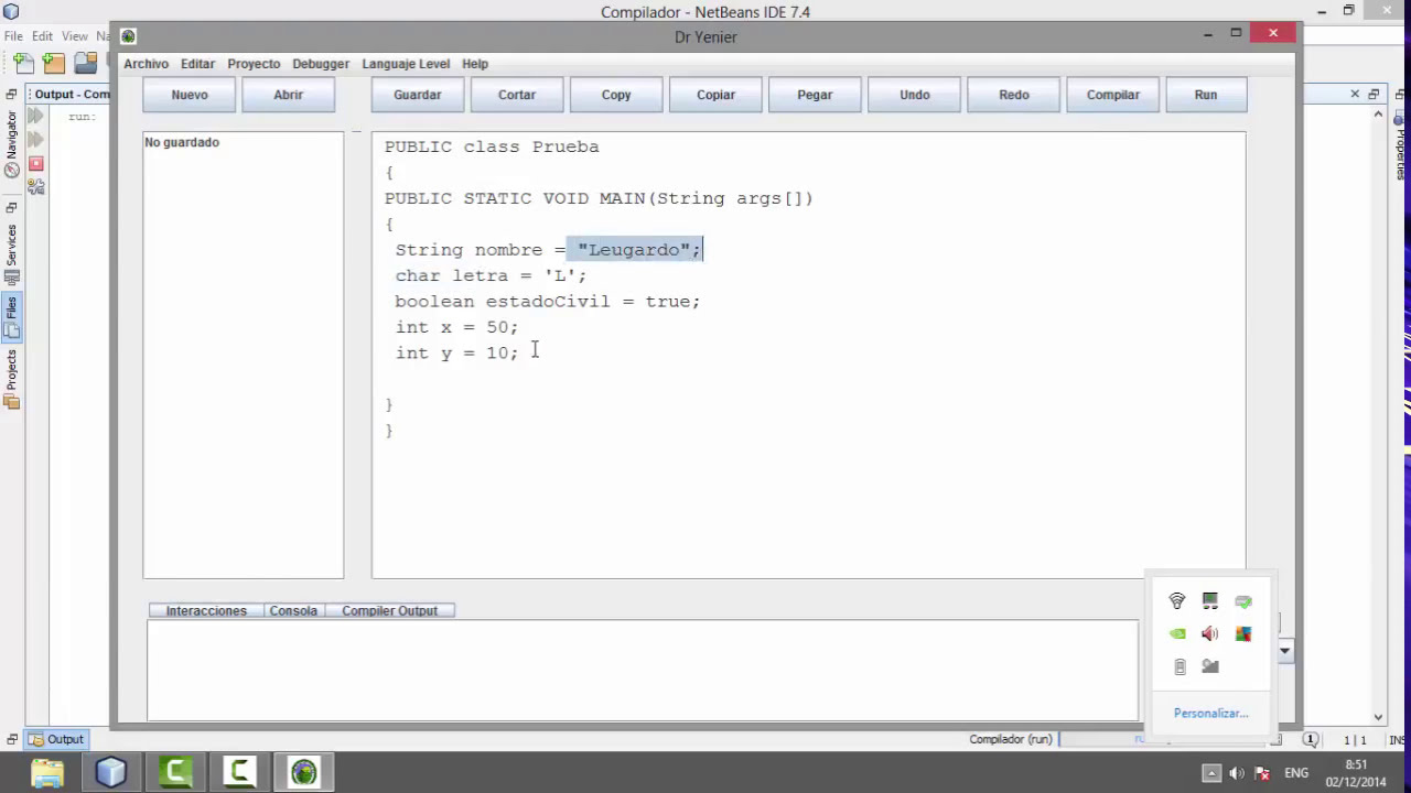 Compilador Java Desmostracion 1