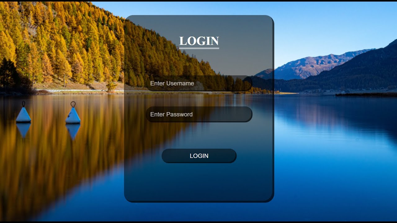 Transparent Login Form With Glass Effect Using HTML CSS 2021 | HTML CSS Tutorials | Tutorials Dev
