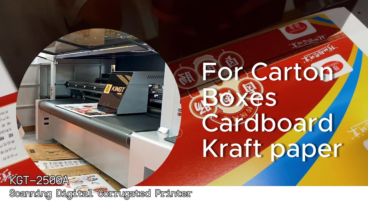 Carton Cardboard Boxes Kraft Paper Corrugated Printer UV Digital Scanning KingT Ptinter Manufacturer