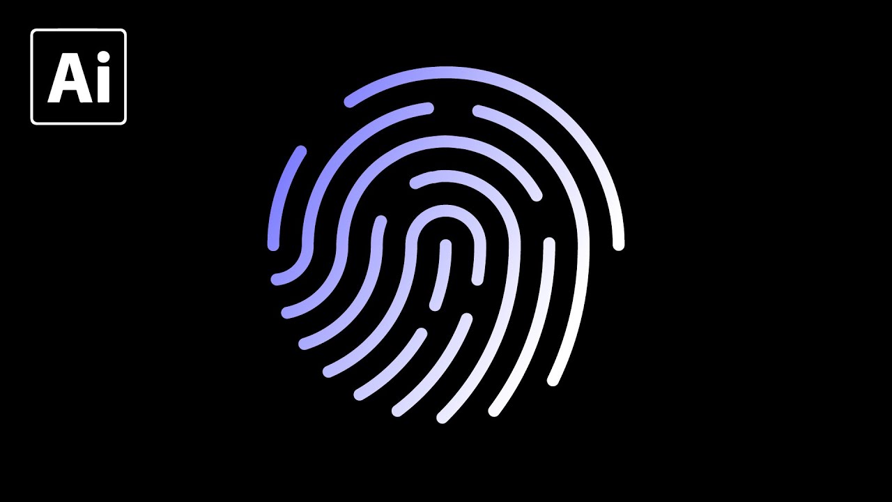 Fingerprint logo design | How to Create Fingerprint Design in Illustrator | Illustrator Tutorial