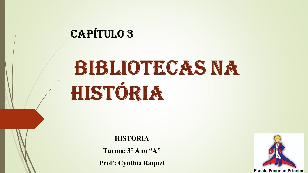 05/11/2020 HISTÓRIA (Bibliotecas na história)