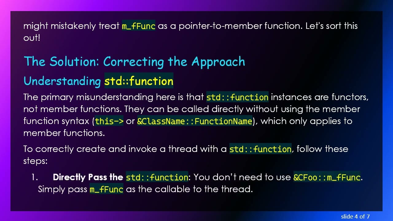Solving the std::function Error: Invoking a Member Function in a Thread