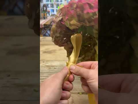 How to wrap a bridal bouquet with ribbon and no pins #diywedding #bouquet #floristry