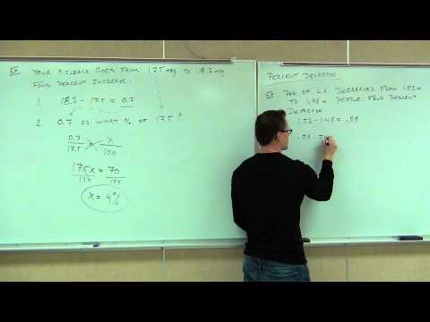 Prealgebra Lecture 7.4:  Finding Percent Increase and Percent Decrease