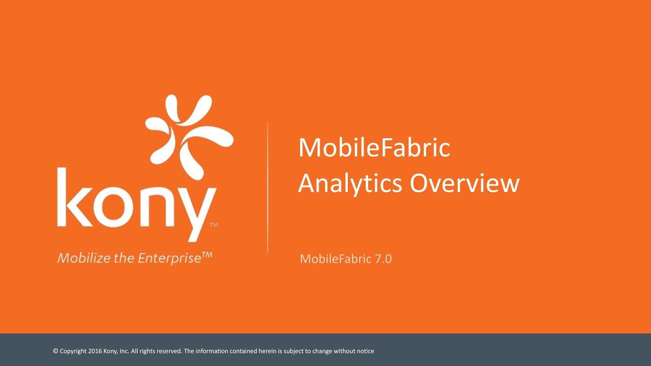 Kony MobileFabric Analytics Overview