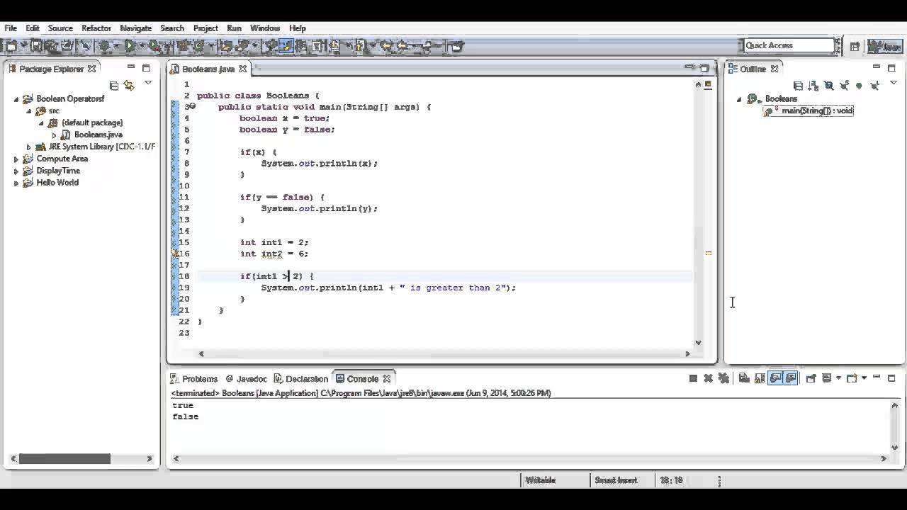 Java Tutorial - Lesson 4: Booleans