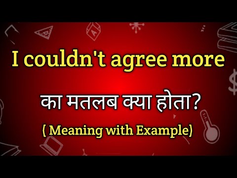 I couldn't agree more Meaning in Hindi | I couldn't agree more Ka Matlab kya hai | English to Hindi