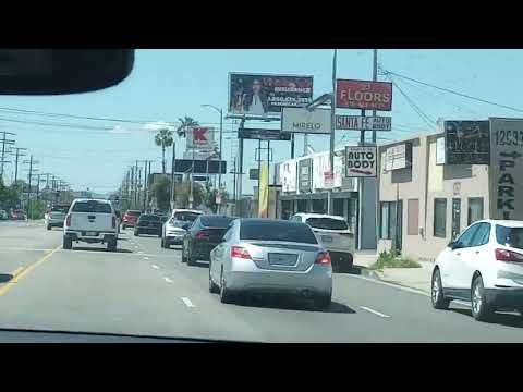 Driving in Sherman Way in North Hollywood CA