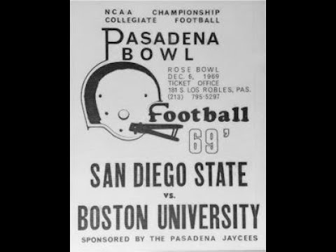 Boston University Football team plays at the 1969 Pasadena Bowl