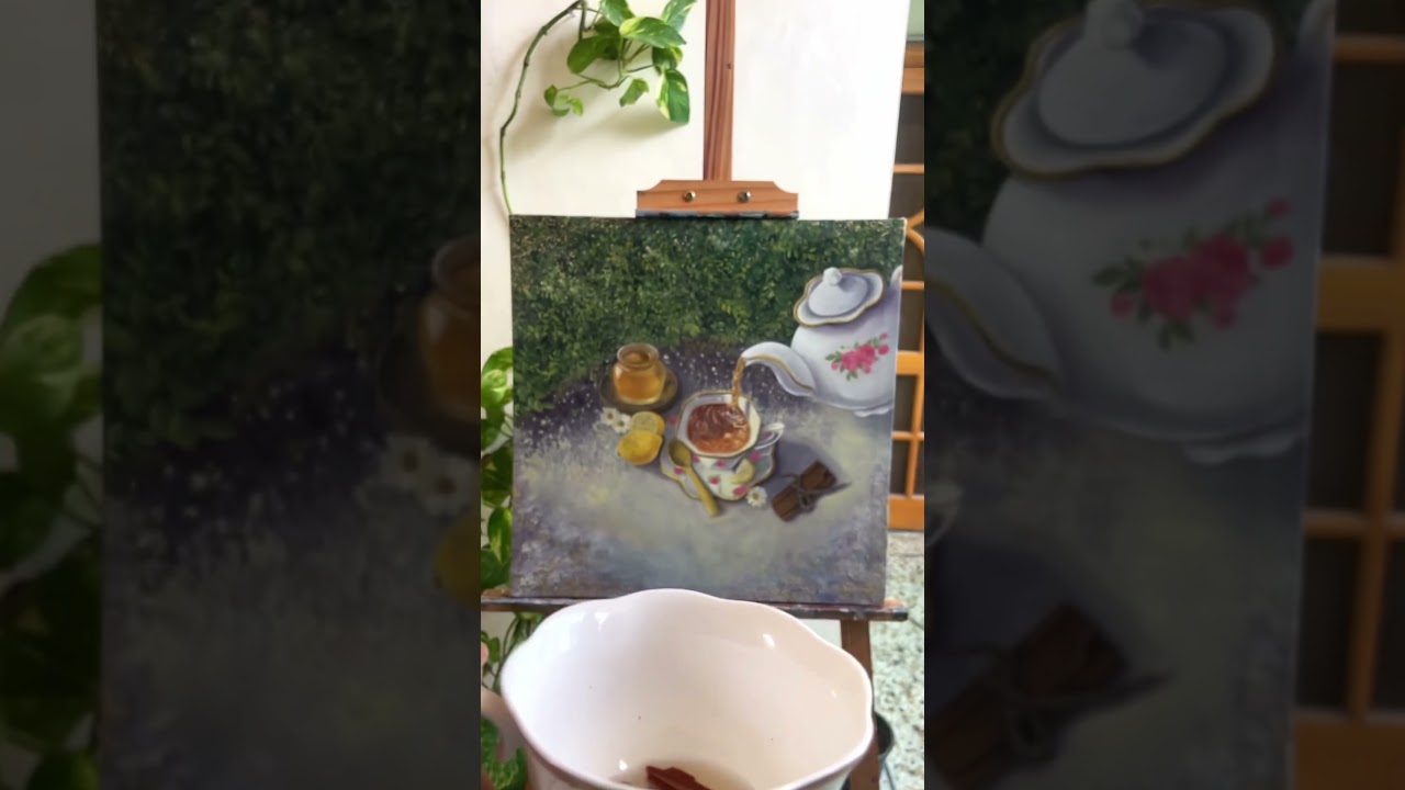 Art reveal #art #painting #artshorts #teaart #teatime #paintingreveal #artreveal #artreel