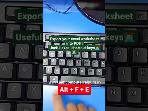 Export your excel ! Worksheet into PDF with the help of shortcut keys ! Excel tips & tricks.