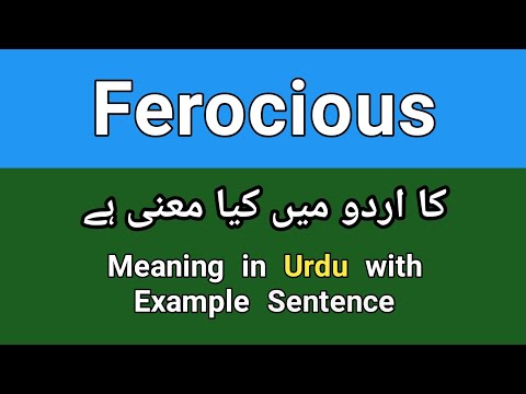 Ferocious meaning in Urdu/hindi || Ferocious ka matlab kia hota ha