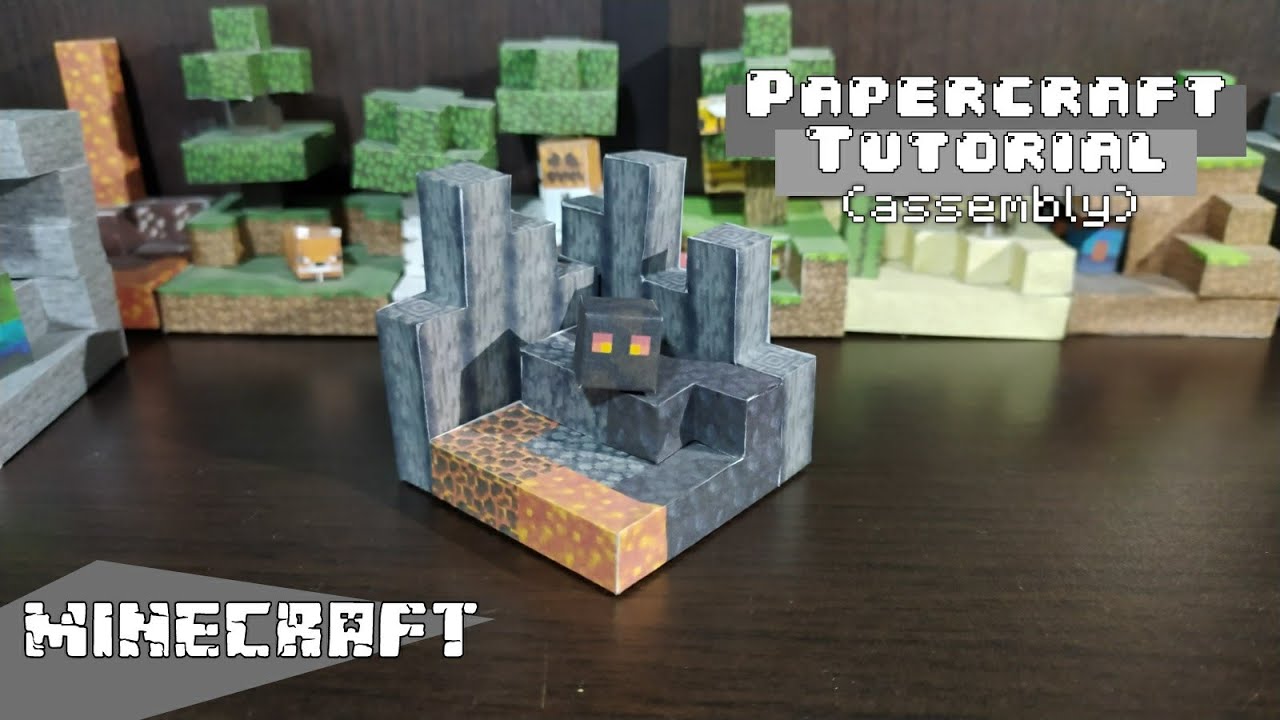Basalt Deltas Minecraft Papercraft - assembly tutorial - Bylominion