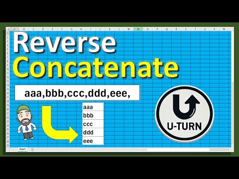Excel - Split text to a vertical list using my REVERSE Concatenate formula